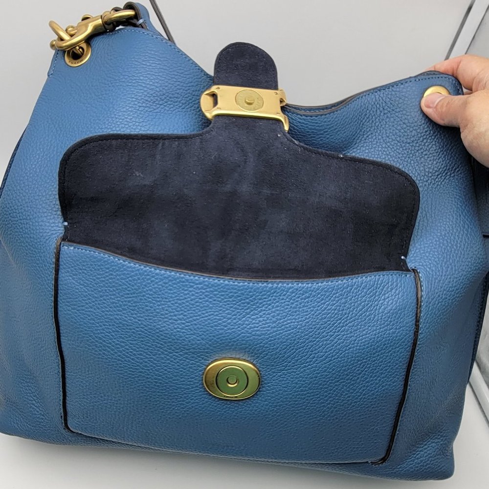 Coach Tabby Hobo Lake Blue Pebbled Leather 78207 - Gem